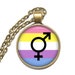 BIGENDER Necklace, Pride, Symbol, Flag, LGBT, Nickel Free, Art Pendant ...