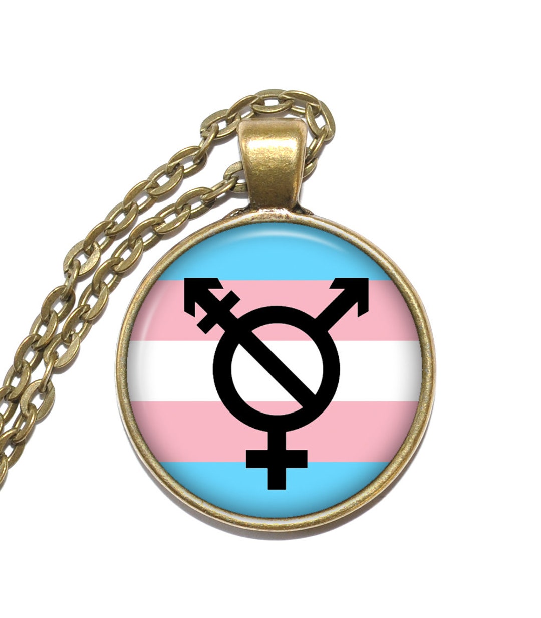 TRANSGENDER Necklace, Pride, Symbol, Flag, LGBT, Nickel Free, Art ...