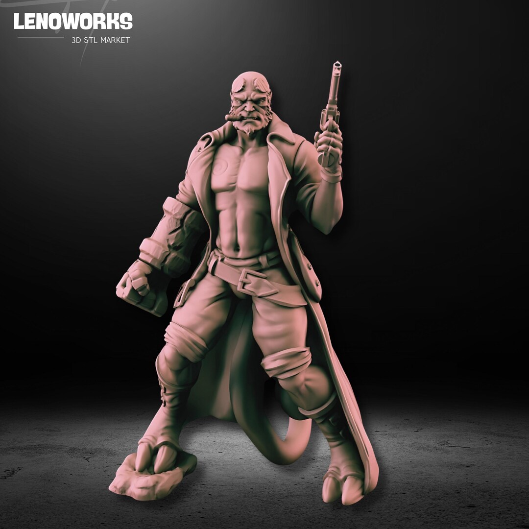 Hellboy Figure, Hellboy Stl File 3D Printing, Hellboy Stl 3D Model ...