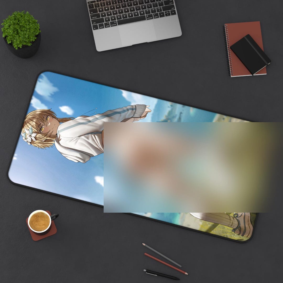 Anime Girl Desk Mat, Waifu Gaming Mouse Pad, Otaku Desk Accessory - Etsy