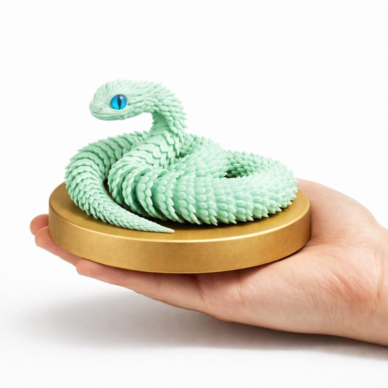 3D Printed Articulated Snake – Flexible PLA Filament Model - Etsy