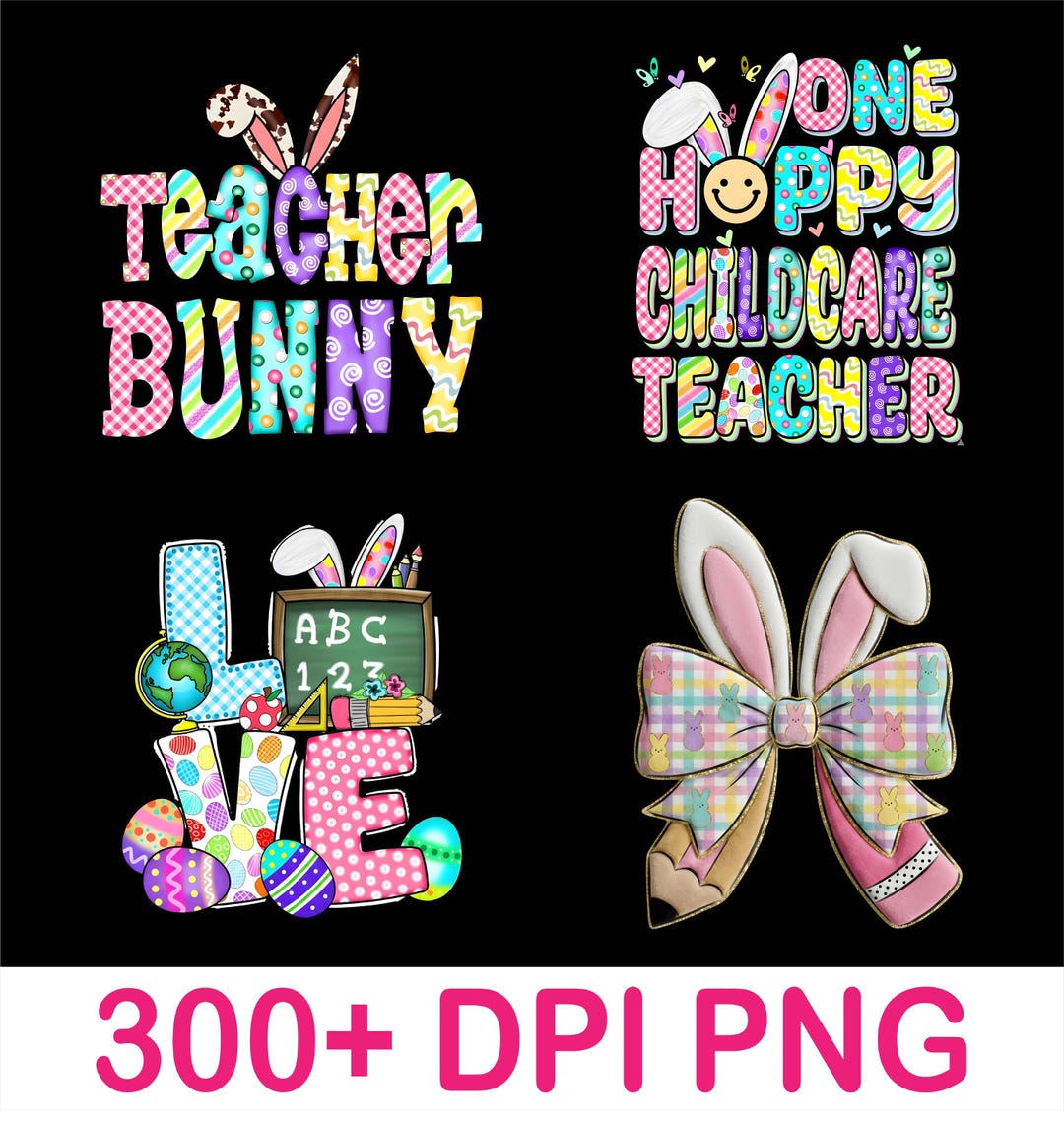 Easter Teacher Bundle Png, Teacher Easter Png, Easter Png, Coquette ...