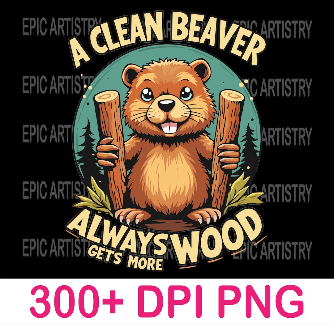 A Clean Beaver Always Gets More Wood PNG EPS, Funny Beaver T-shirt ...