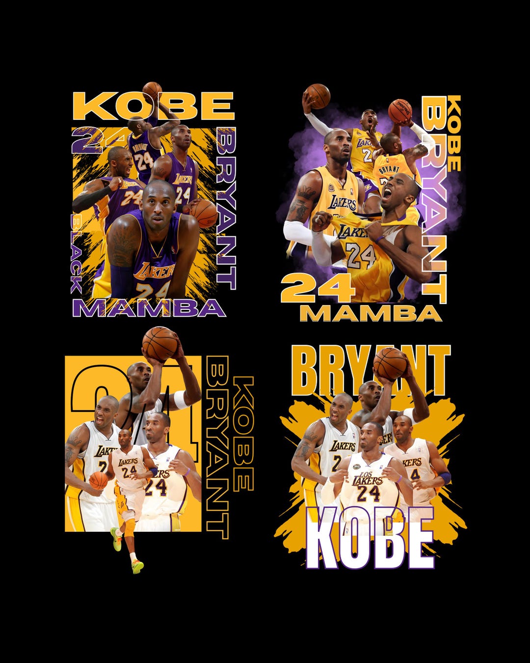 KOBE BRYANT Basketball PNG, Kobe 24 T Shirt Design Bundle (digital ...
