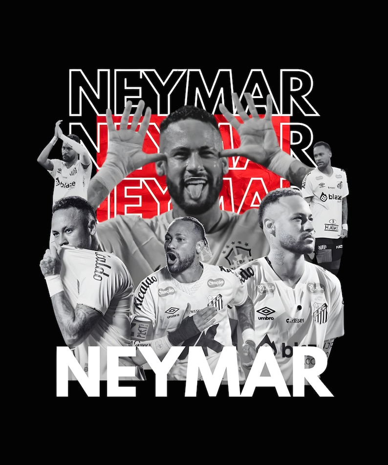 Neymar Football PNG Design, T-shirt Graphic (digital Download) - Etsy