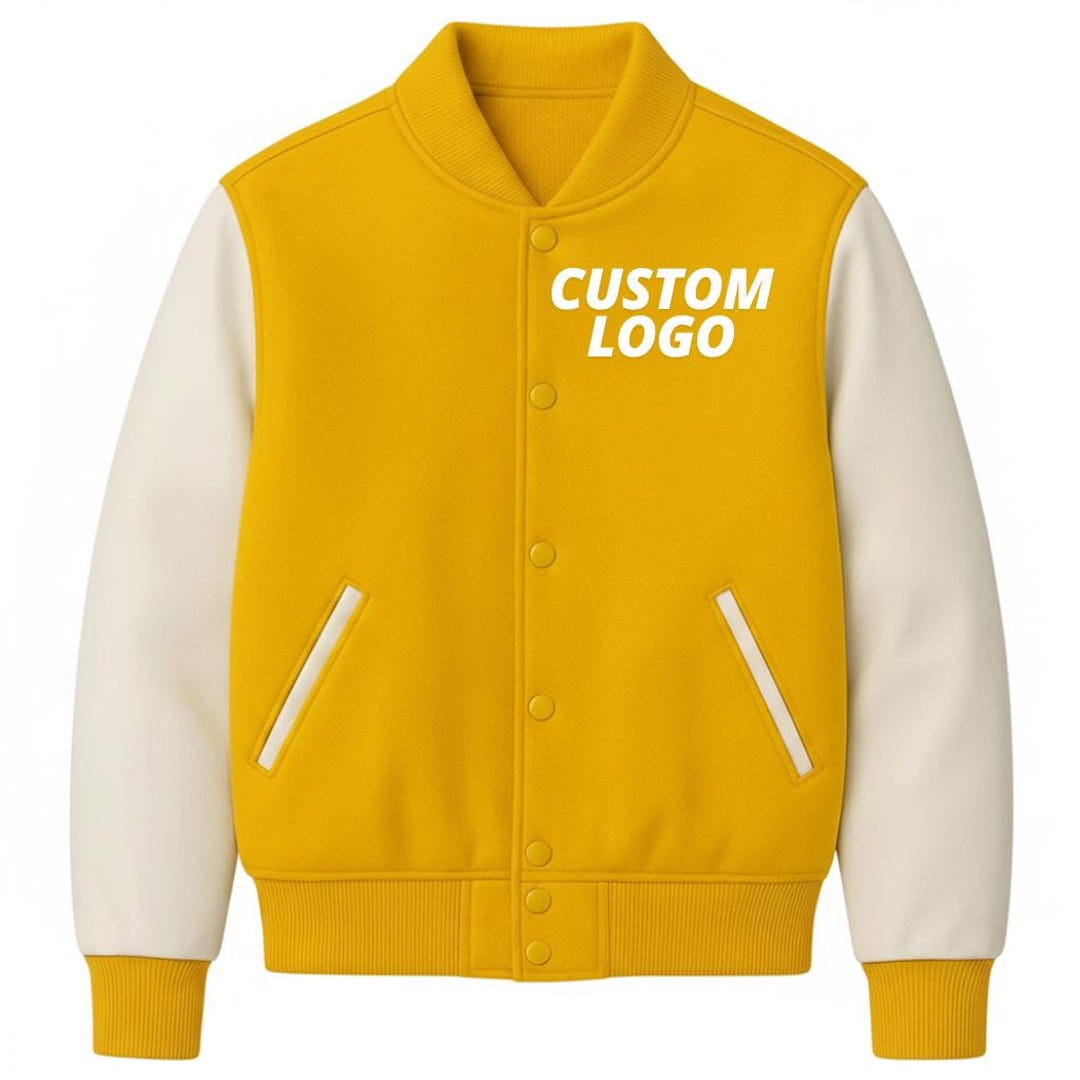 Custom Mustard Yellow Varsity Jacket | Personalized Letterman Baseball ...
