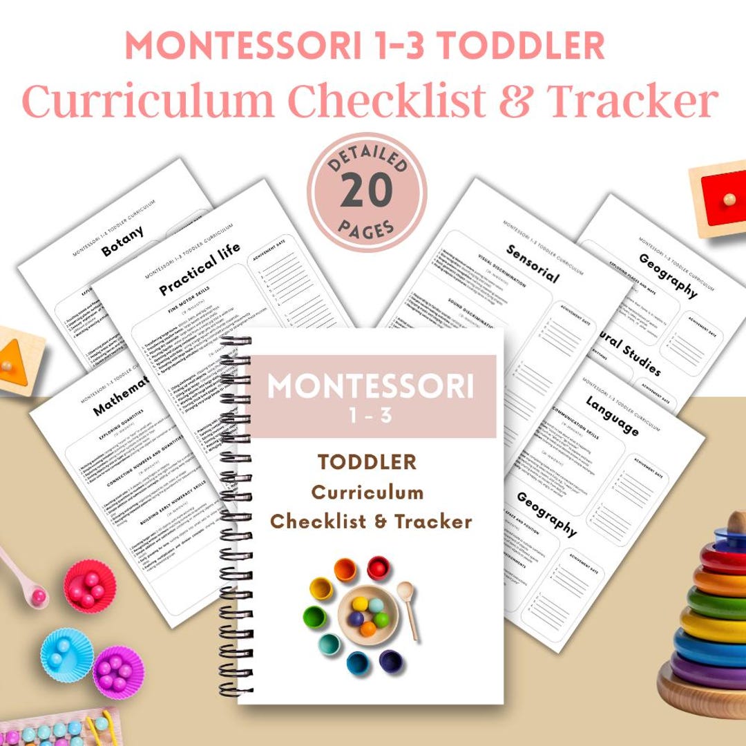 Toddler Montessori Curriculum Checklist & Tracker 1–3 | Teacher Record ...
