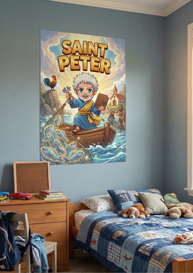 Saint Peter Wall Art for Kids | Catholic Christian Nursery Decor | Boys ...