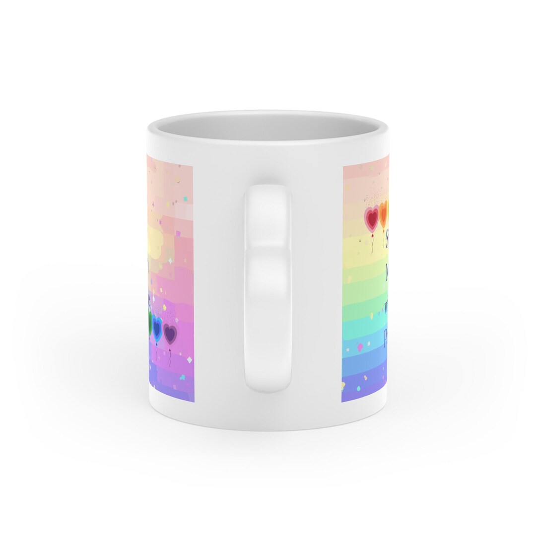 LGBTQ Pride Heart Design Heart-shaped Mug | Rainbow Love Coffee Cup - Etsy