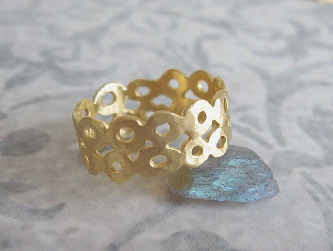 14k Gold Filled Ring , Organic Hammered Circles Goldfilled Ring , Gold ...