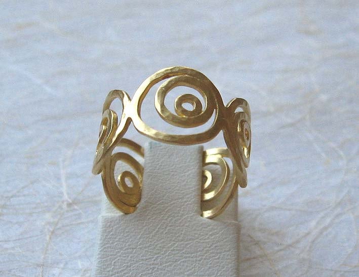 14k Gold Filled Circle Ring Gold Spiral Ring - Etsy