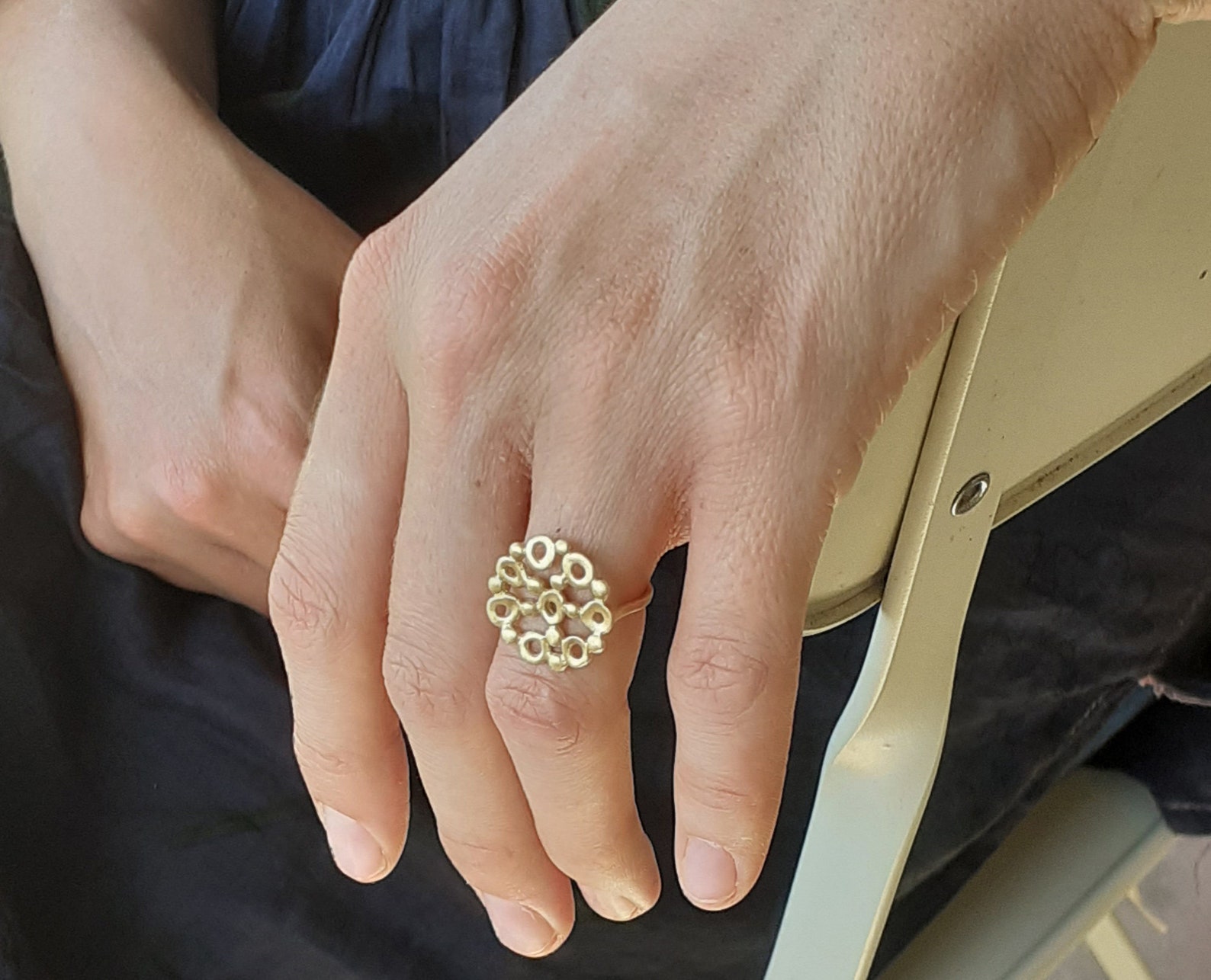 14k Gold Filled Flower Ring Gold Lace Flower Ring - Etsy