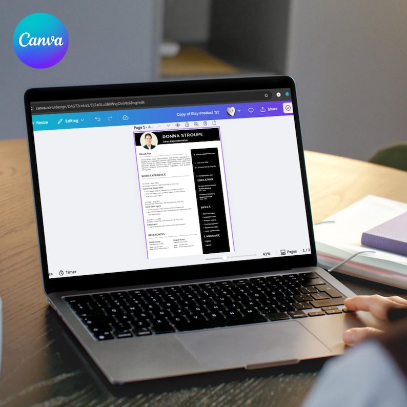 Editable Canva CV Template | Professional Resume Design | 1–2 Page ...