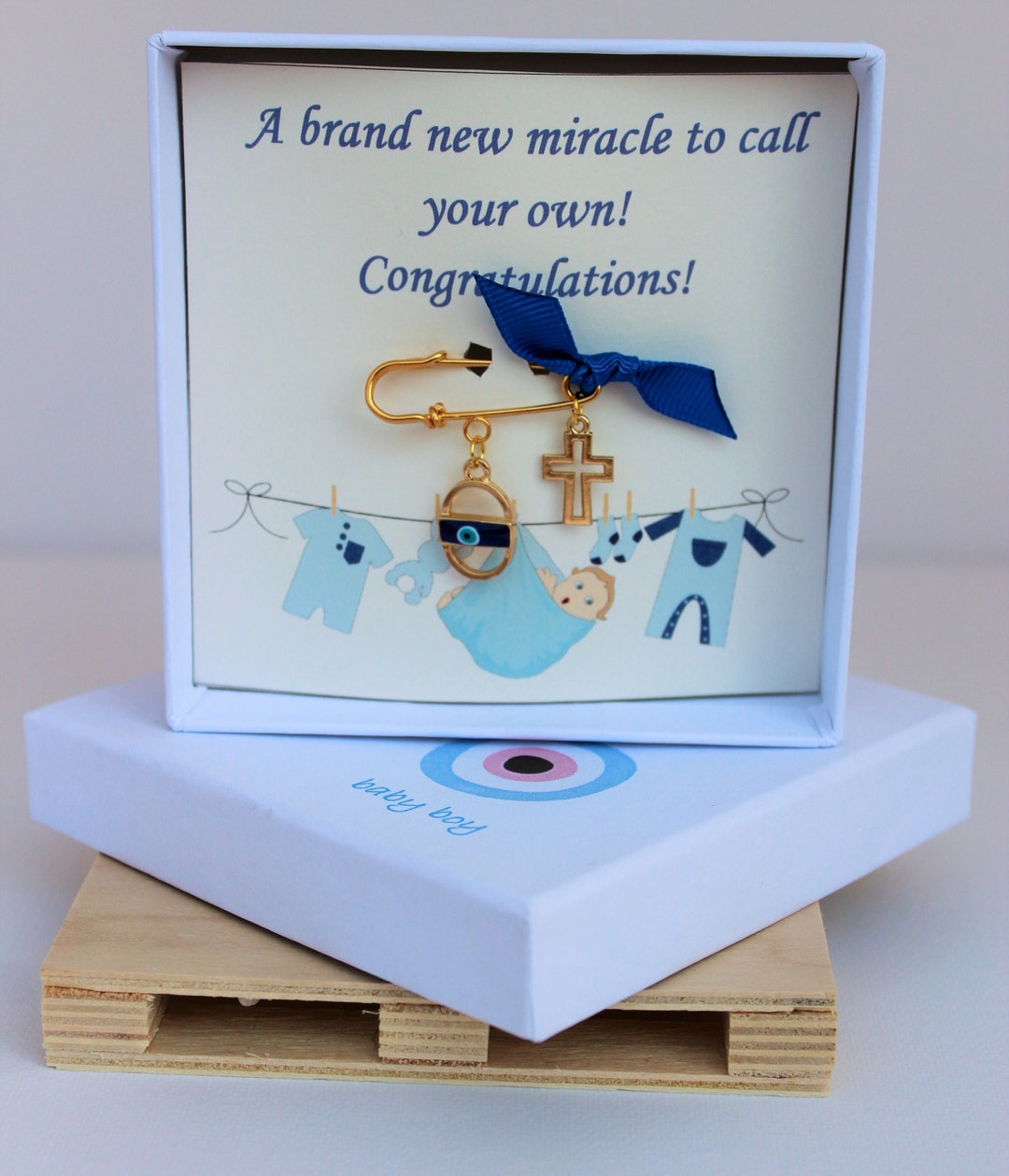 Baby Boy Pin, Evil Eye Baby Pin, Evil Eye Pin, Stroller Pin, Baby Pin ...