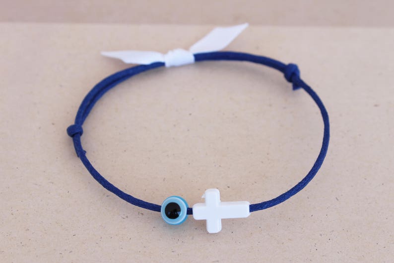 Boy Navy Blue Evil Eye Witness Pin Greek Orthodox Baptism - Etsy