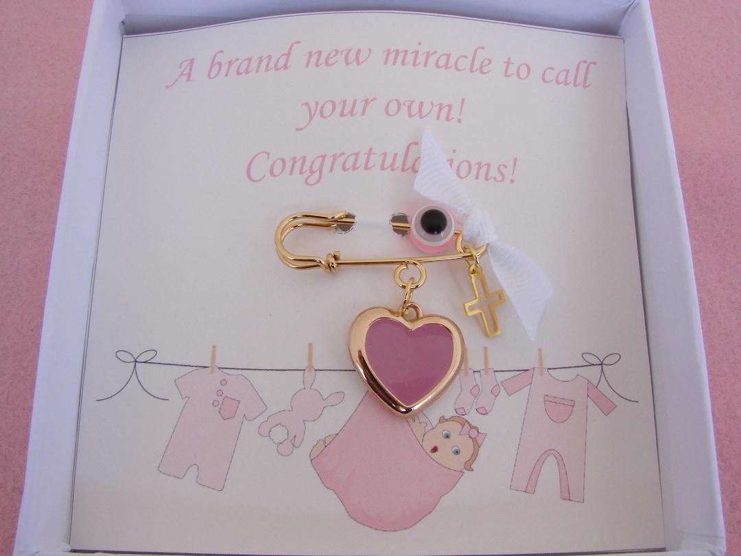 New Baby Girl Gift Pin, Evil Eye Baby Pin, Baby Gift, Baby Shower Gift ...