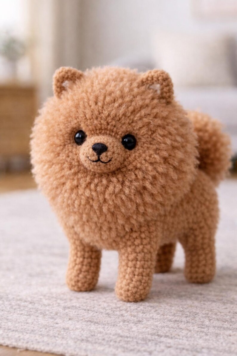 Pomeranian Dog Amigurumi Crochet Pattern PDF – Standing Pomeranian ...