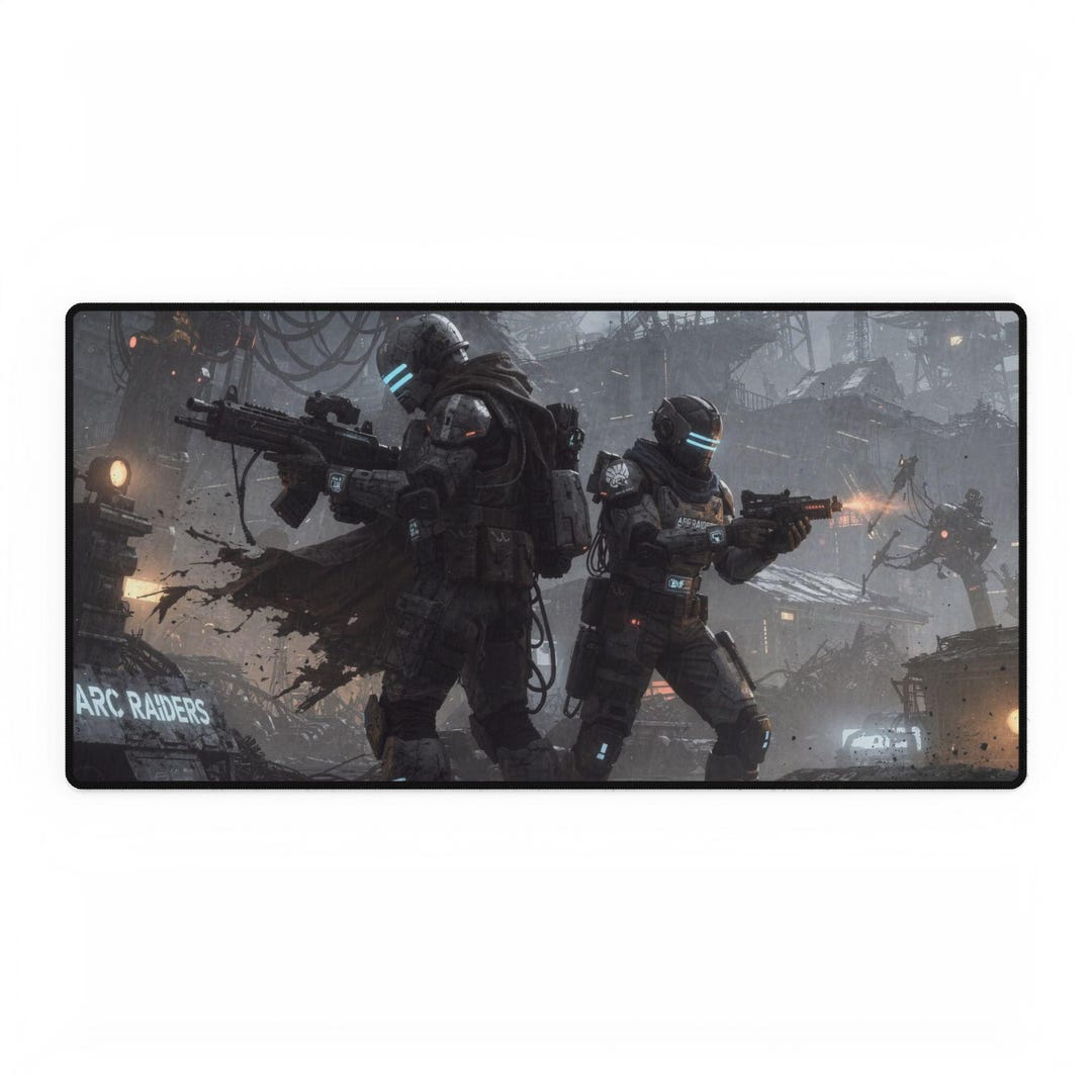 Futuristic Arc Raider Desk Mat | Tactical Sci-fi Soldiers Gaming Mouse ...