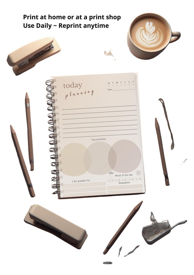 Calm Daily Planner Printable Minimalist Daily Planning PDF Focus ...