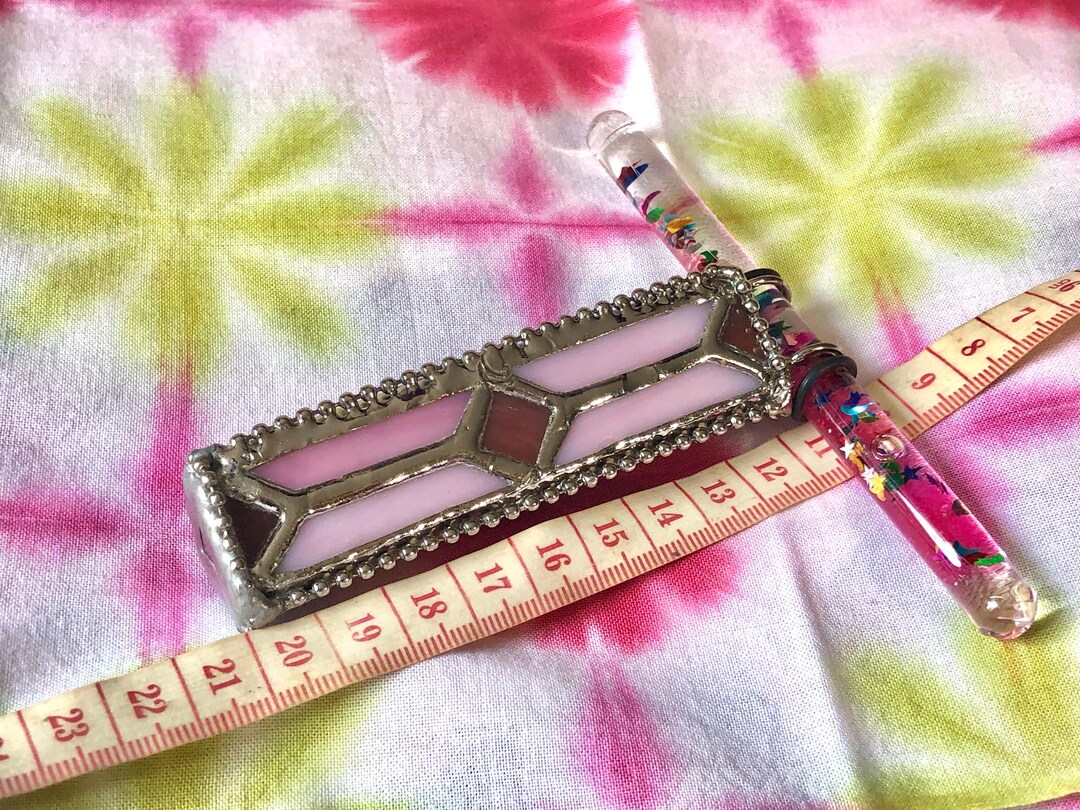 Cameo Gemtone Glass Kaleidoscope Pink Red Handmade Triangular Design ...