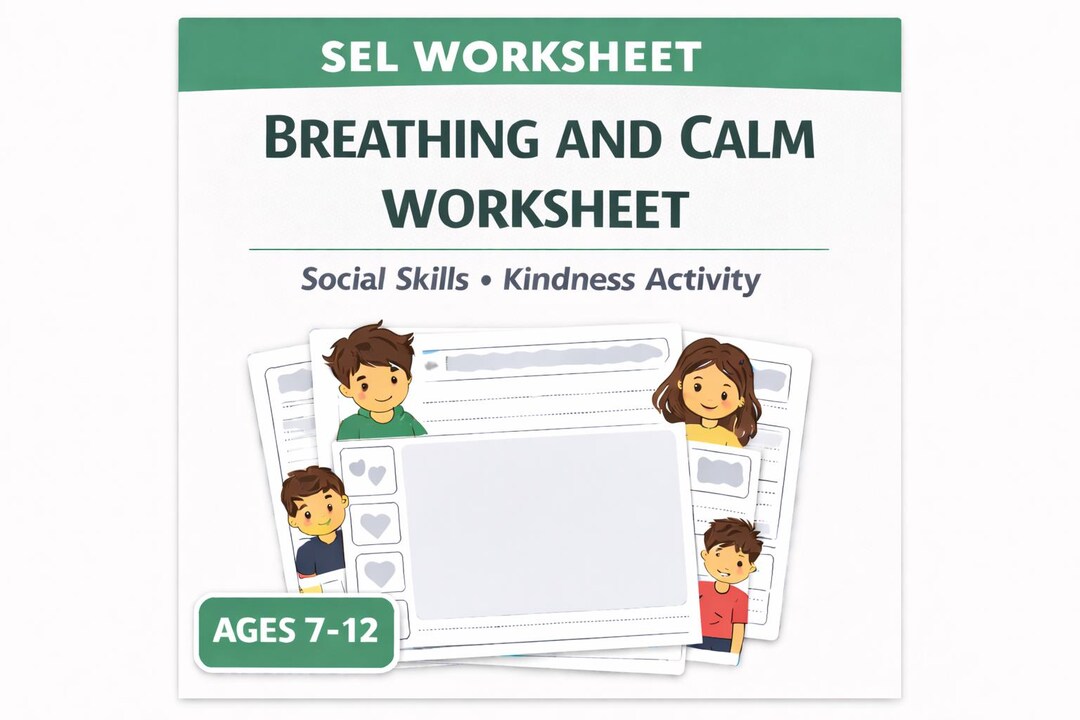 Breathing Calm Down Worksheet | SEL Self Regulation Activity (digital ...