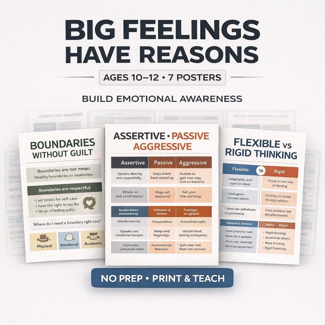 Social Emotional Learning Posters | Ages 10–12 | SEL Classroom Poster ...