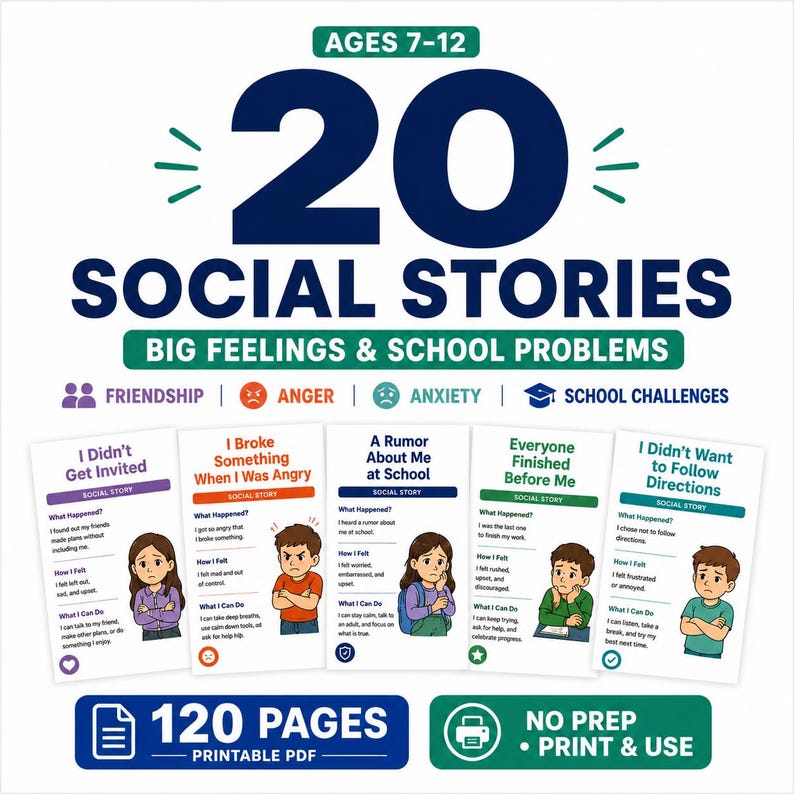 20 Social Stories for Kids | Coping Skills, Emotional Regulation ...