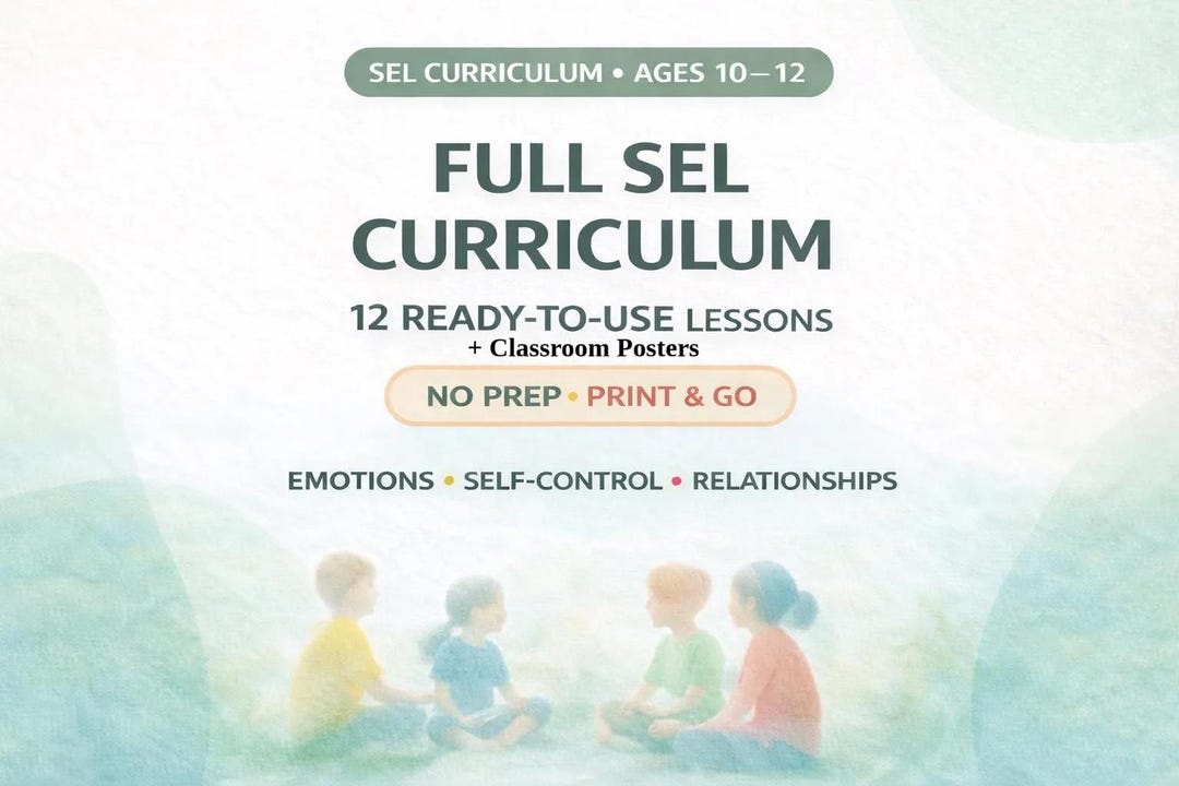 Social Emotional Learning Bundle for Kids Ages 10–12. 12 LESSONS+ ...