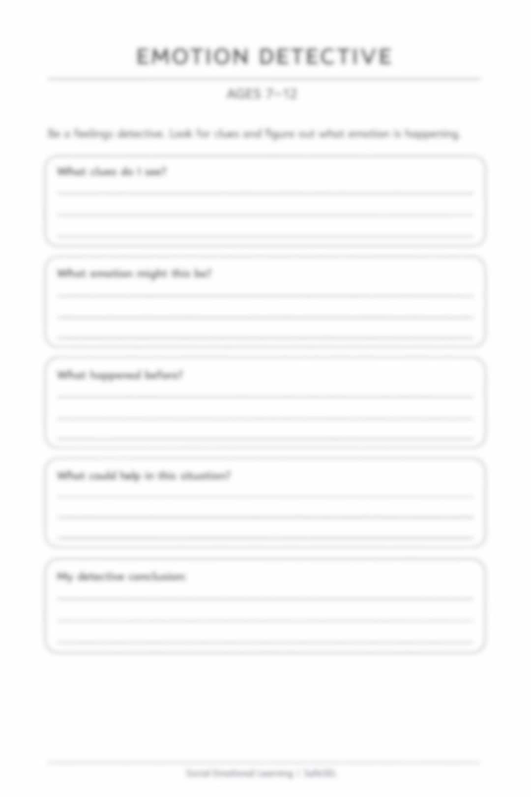 Emotion Detective Worksheet for Kids Ages 7–12 | Identifying Feelings ...