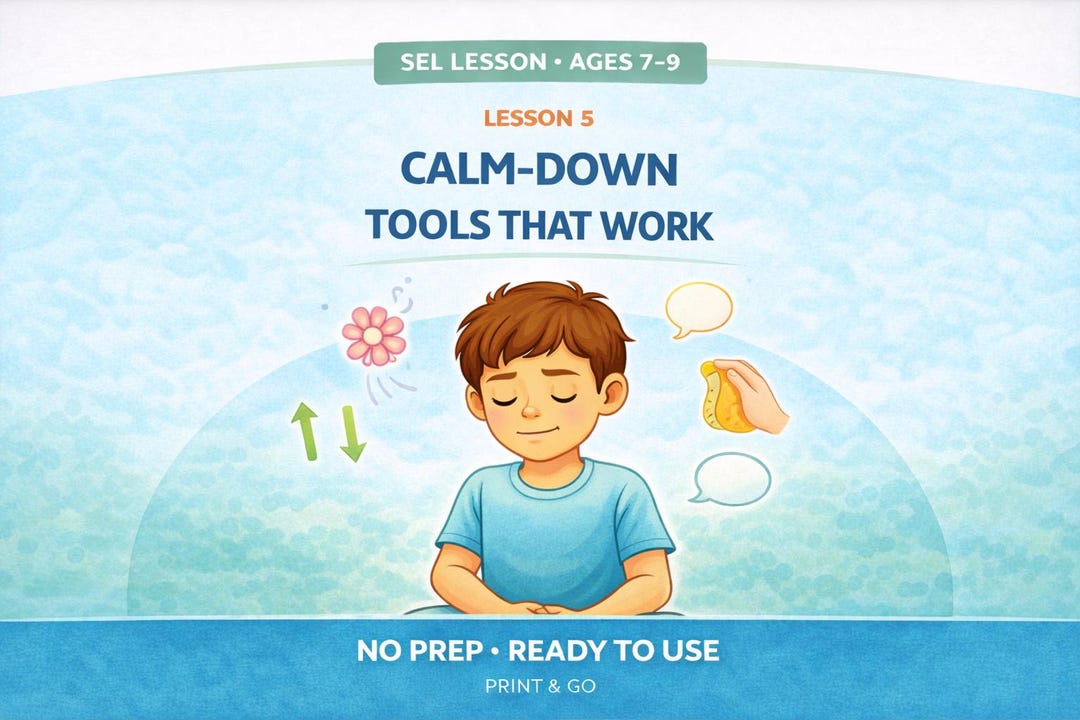 Calm Down Tools Lesson for Kids | Self Regulation Activity | SEL Ages 7 ...