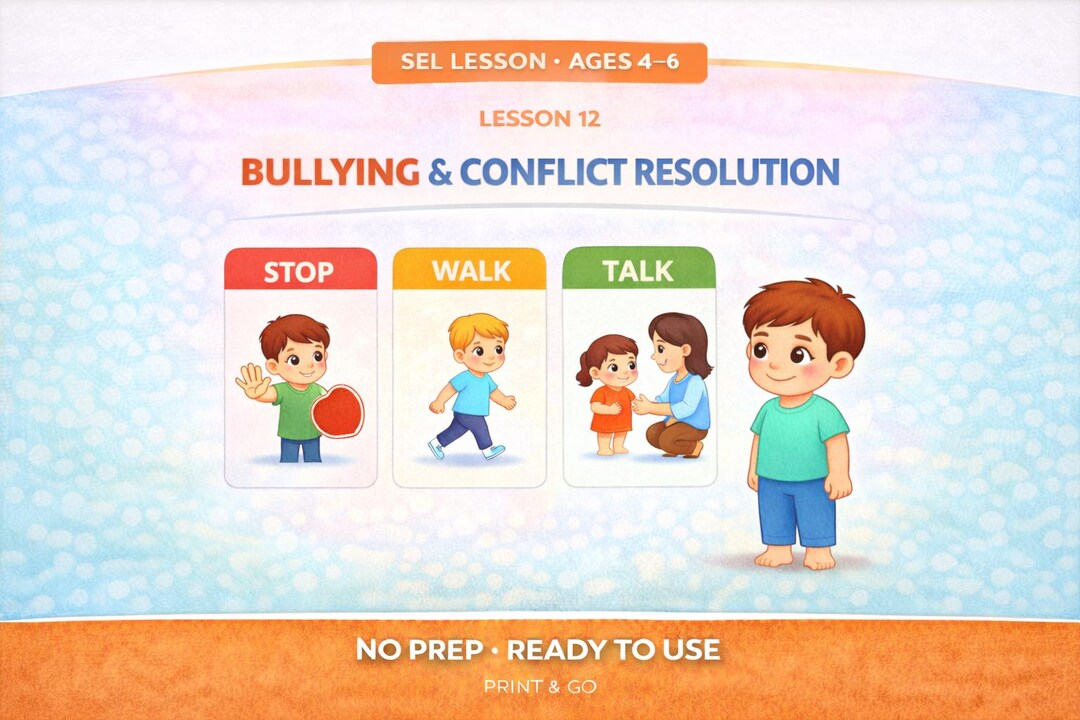 Bullying & Conflict Resolution Lesson: Social Emotional Learning, Ages ...