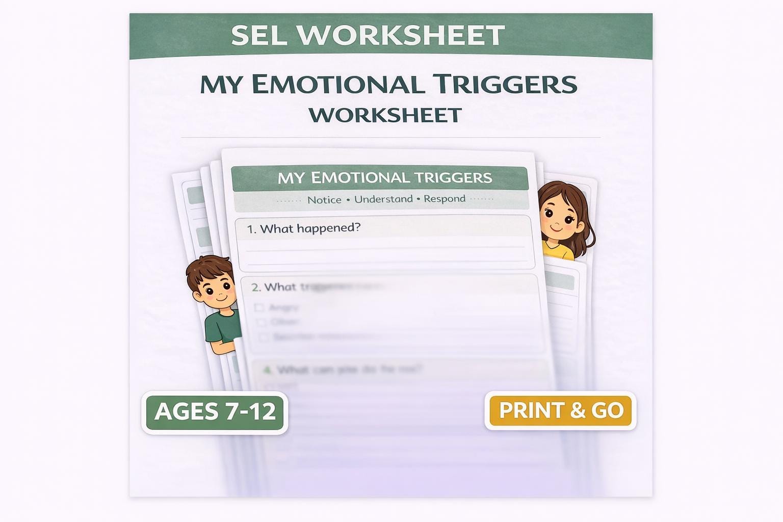 My Emotional Triggers Worksheet | Behavior Reflection Activity | SEL ...