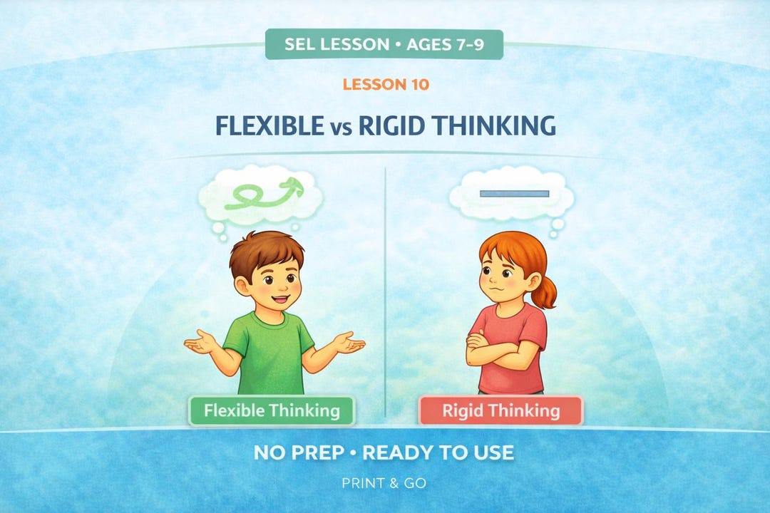Flexible Vs Rigid Thinking Ages 7-9, No Prep Ready to Use Pdf - Etsy