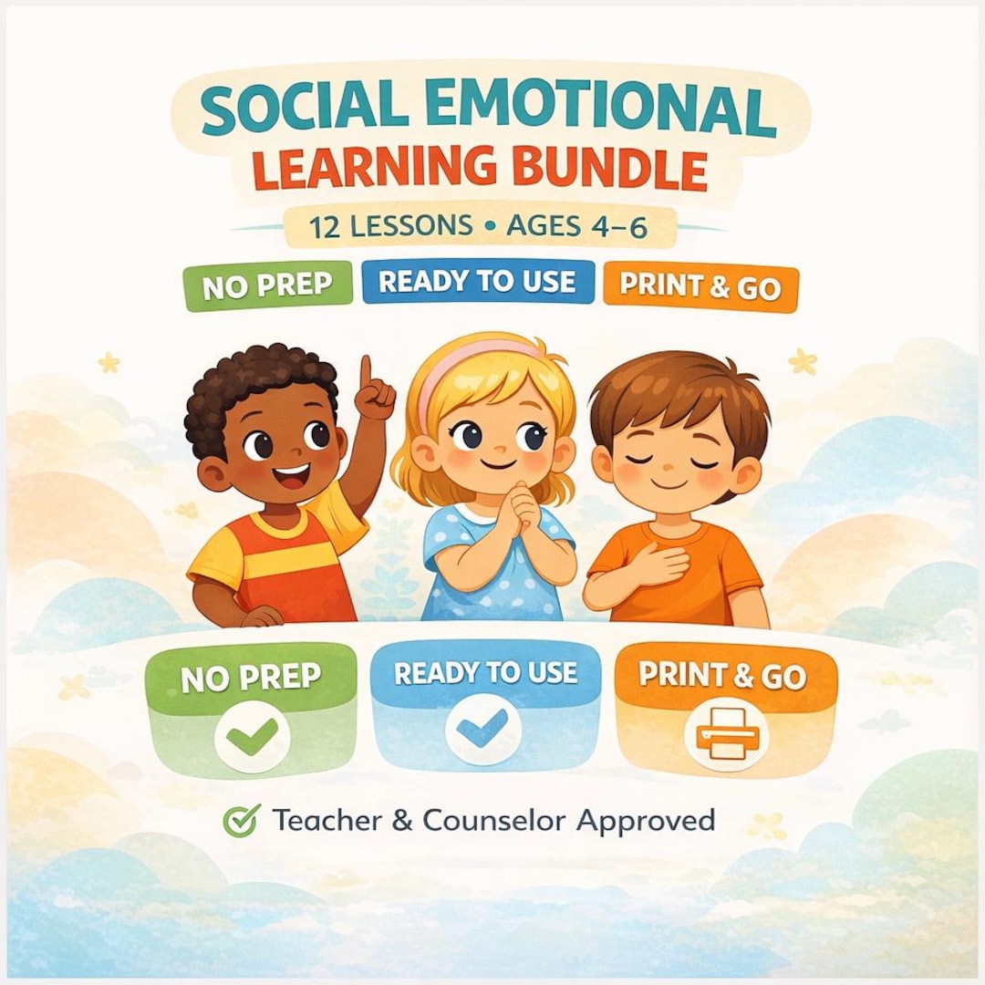 Preschool SEL Emotion Curriculum and Worksheets - Etsy