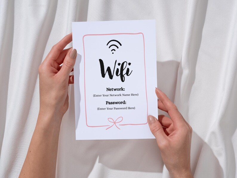 Editable Wifi Password Template Sign for Airbnb Digital Download for ...