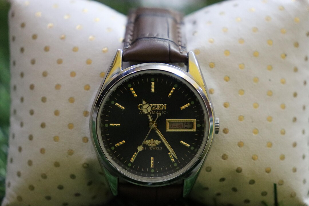 Classic Citizen Automatic Vintage Watch, Dial Colour Black, 21 Jewels ...