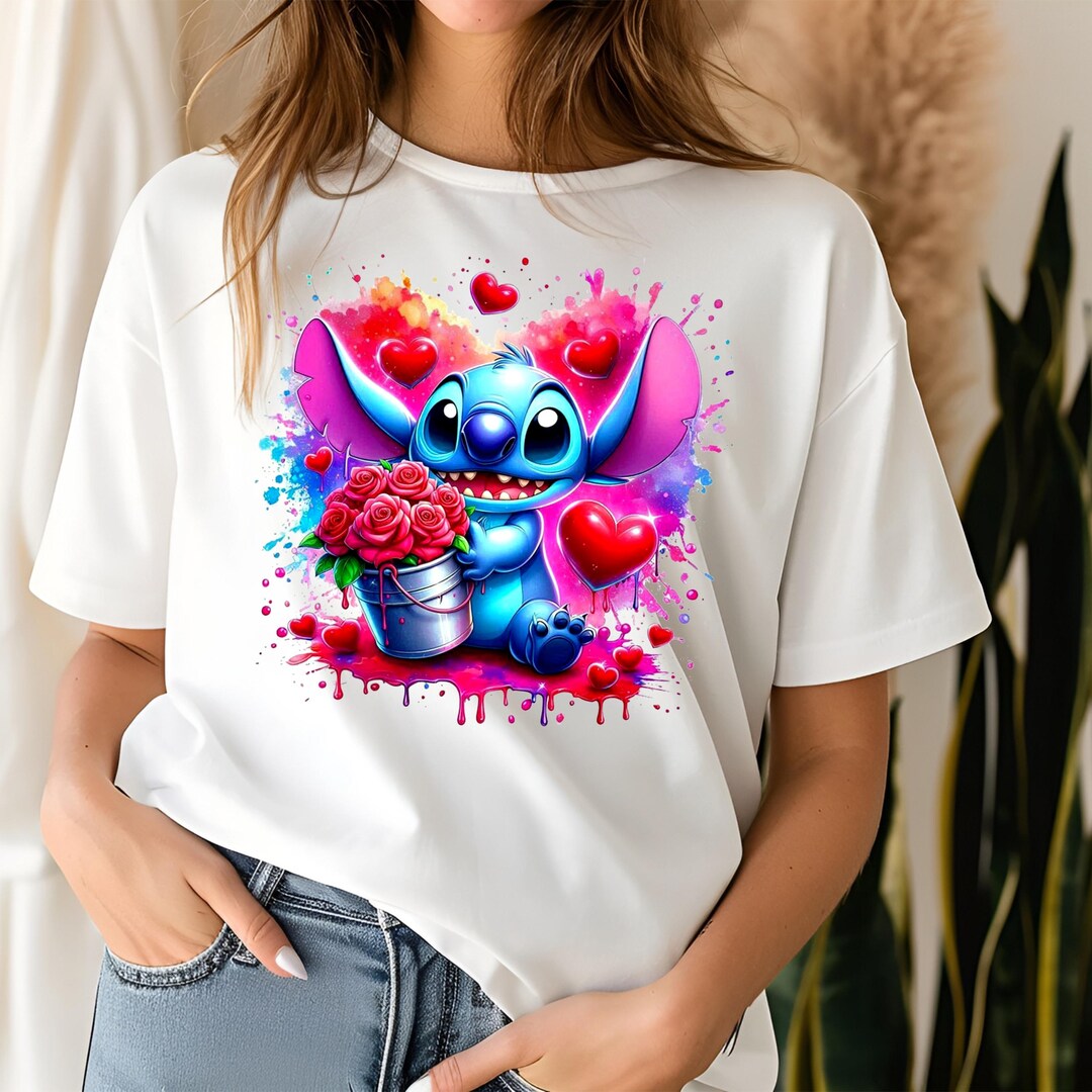 Stitch Love Graffiti PNG: Valentine Stitch Coquette Shirt Design ...