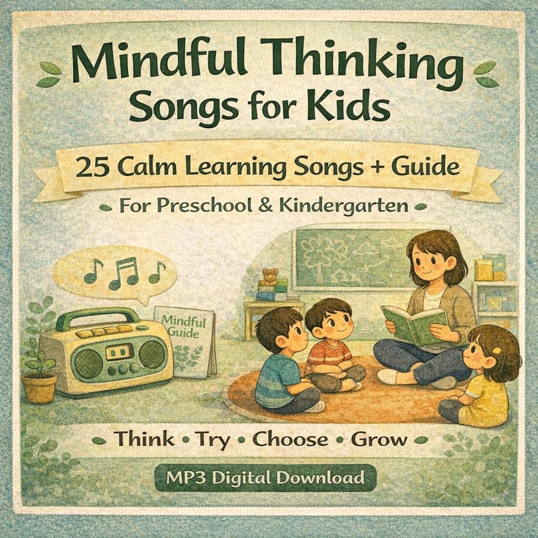 Mindful Thinking Songs for Kids | 25 Calm Learning Songs + Guide (MP3 ...