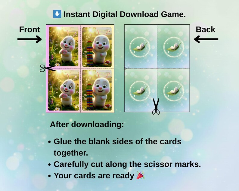 Memory Matching Cards for Kids Printable Matching Game - Etsy