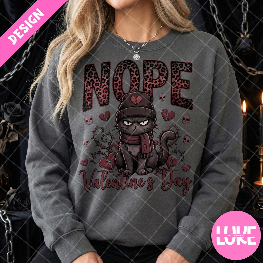 Grumpy Cat Anti Valentine PNG, Leopard Print, Funny Shirt Design ...