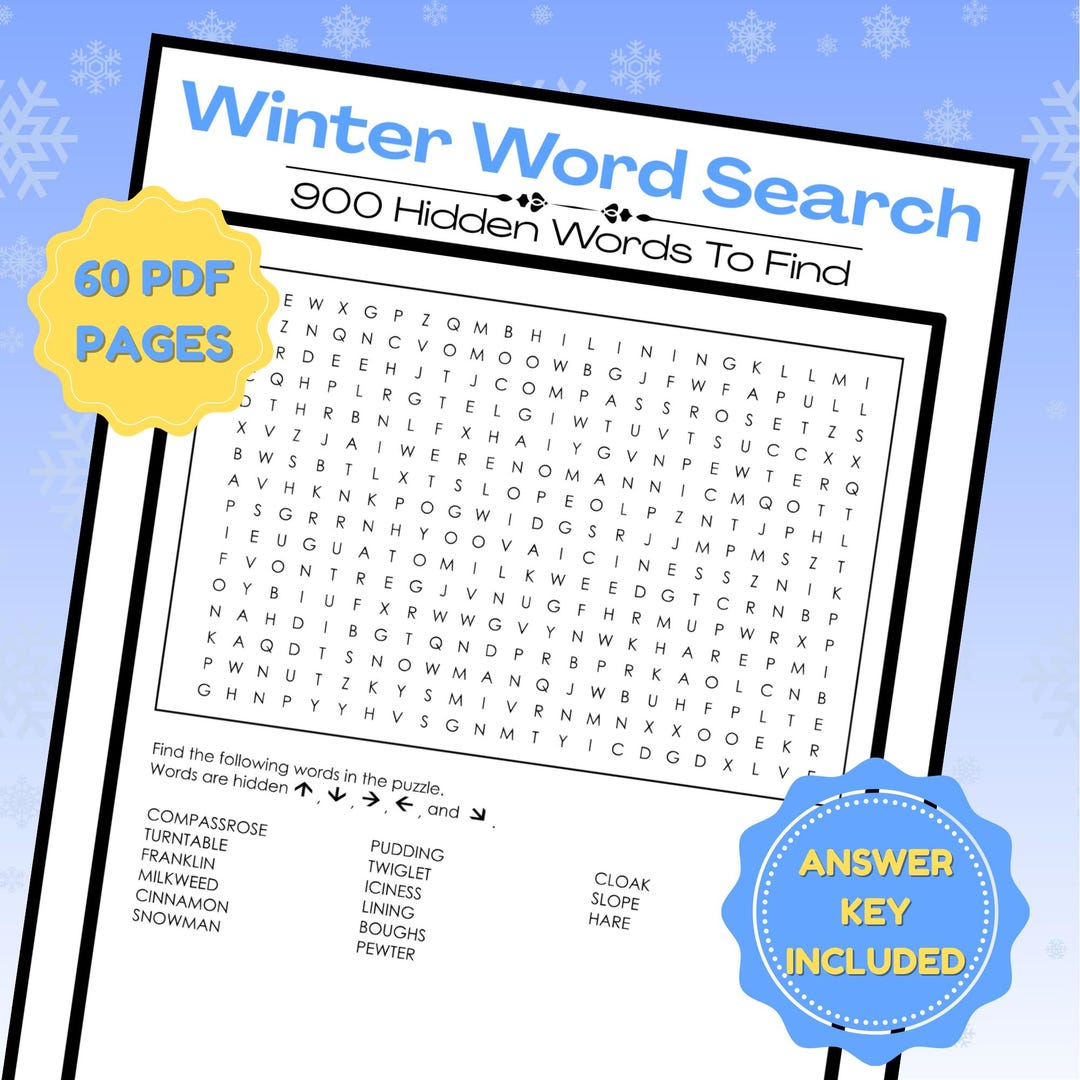 Winter Word Search Printable – Fun Winter Word Games for Kids ...
