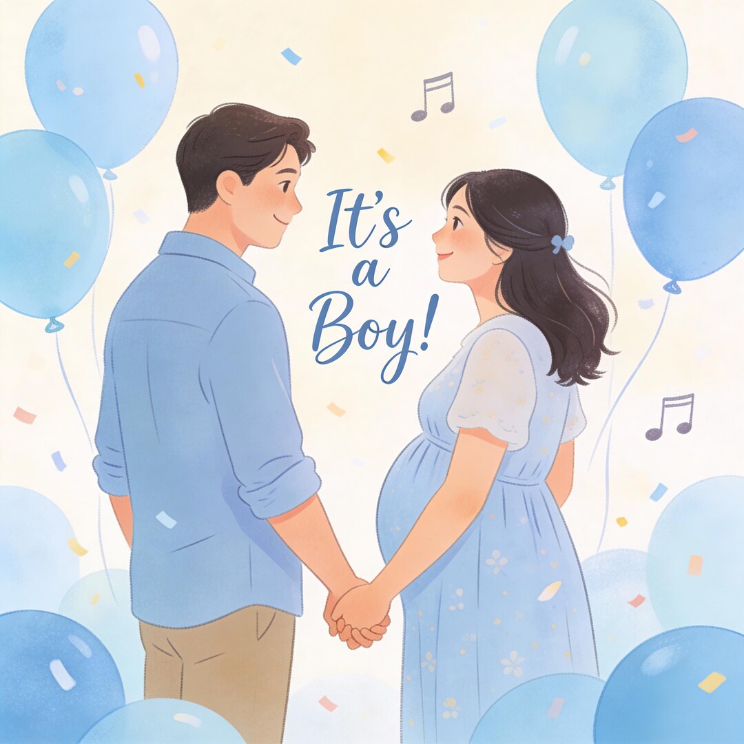 Gender Reveal Song – It’s a Boy, Personalized Baby Announcement - Etsy