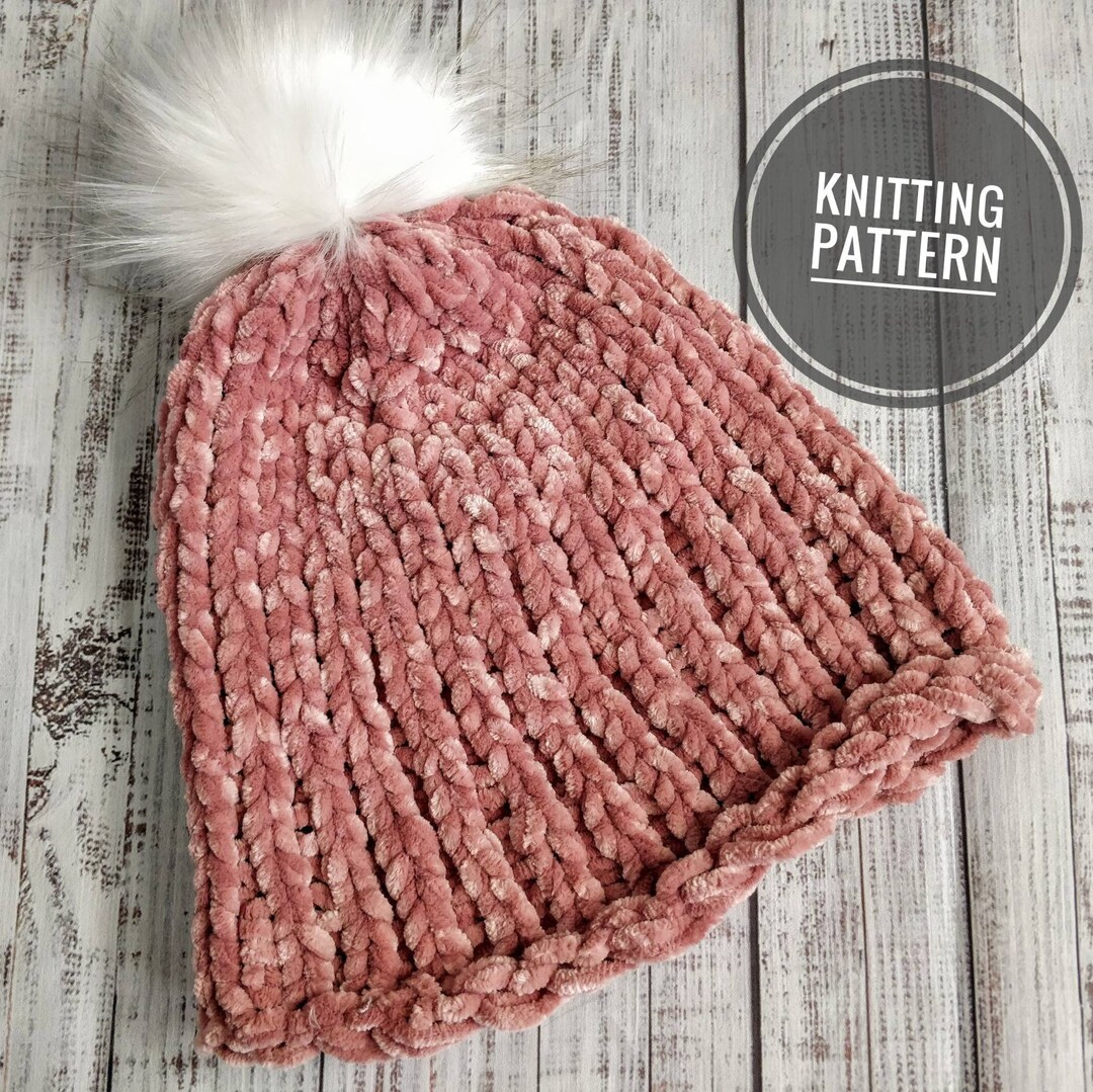 Velvet Luxe Hat| KNITTING Pattern|instant Download| Pom Pom Beanie| Hat ...