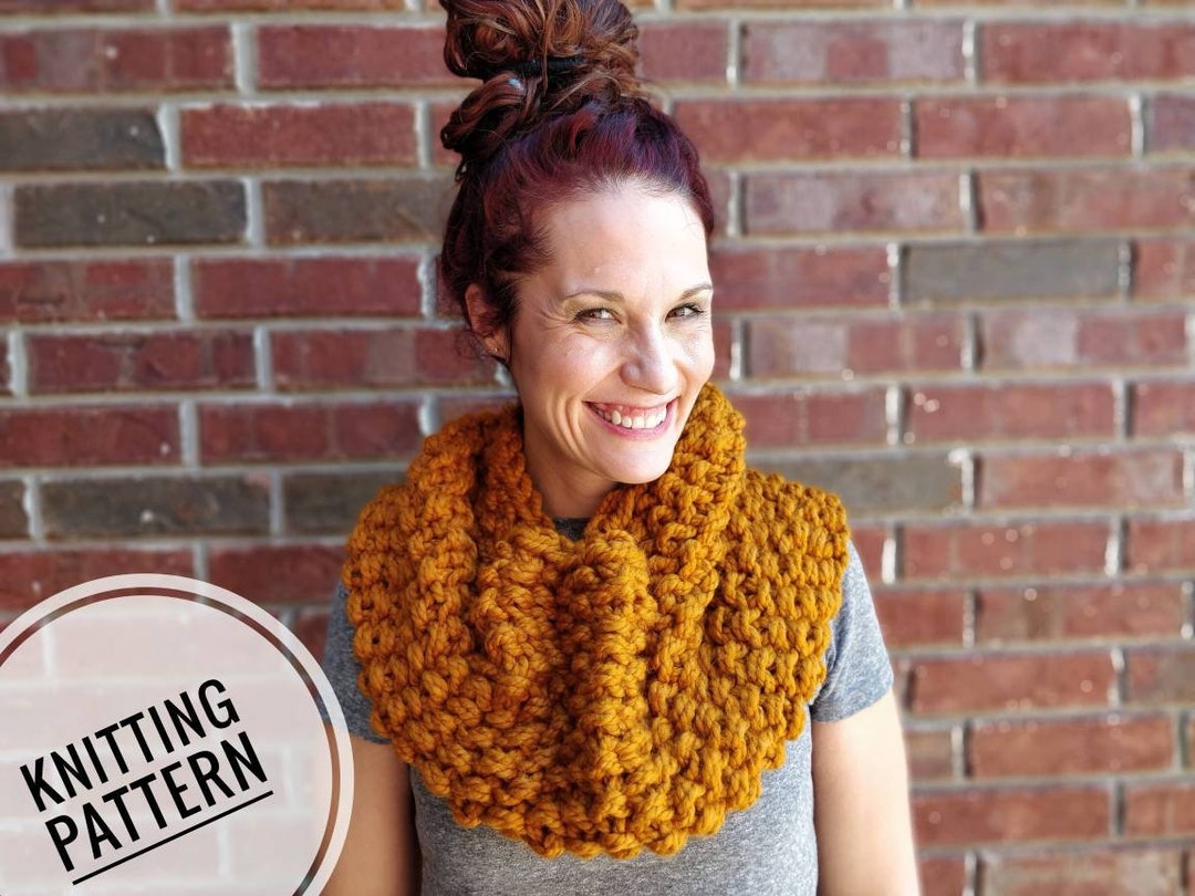 Textured Cowl |KNITTING PATTERN| Instant Download| Adult Cowl Scarf ...