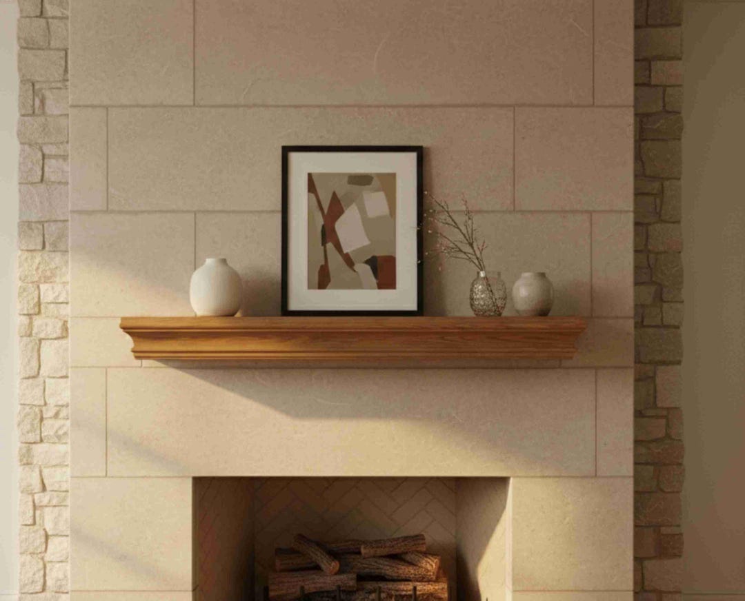 Solid Wood Floating Mantel - Fireplace Shelf - Modern Rustic ...
