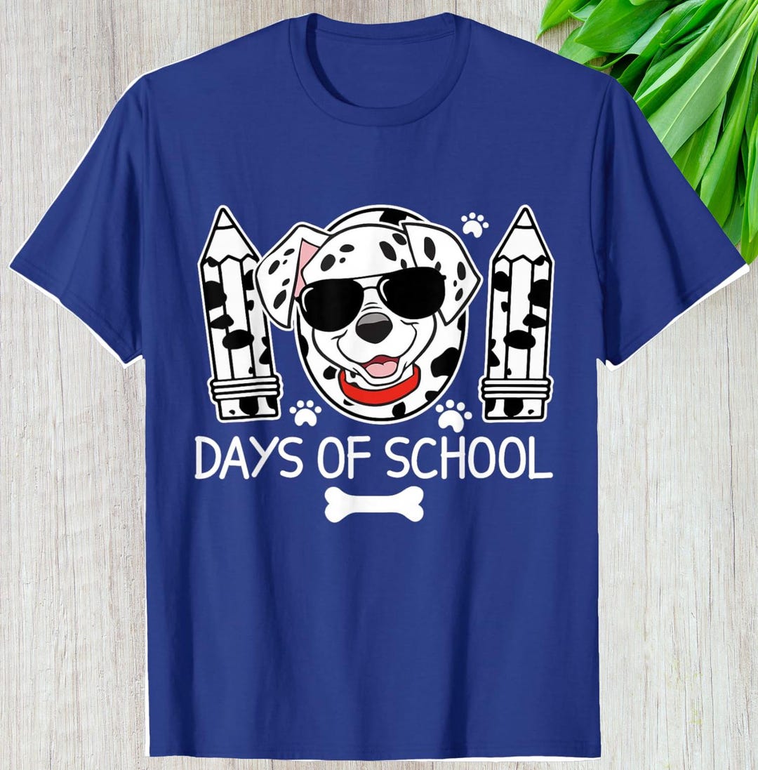 101 Days of School Shirt, Dalmatian Custom Gift 101st Day School ...