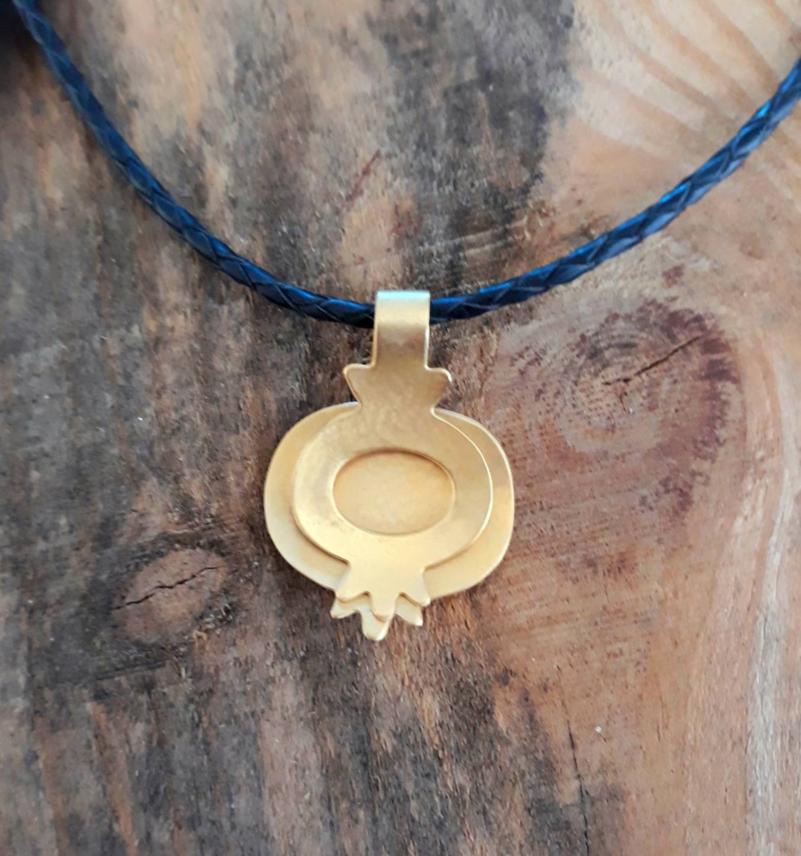 Pomegranate Gold Pendant Jewish Symbol Artisan Unique Design - Etsy Israel