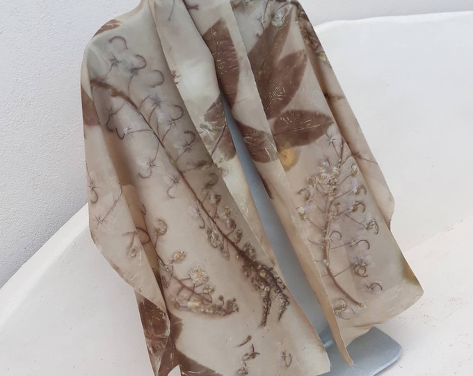 Botanical Print Silk Scarf / Natural Dyes / Eco Print Scarf - Etsy