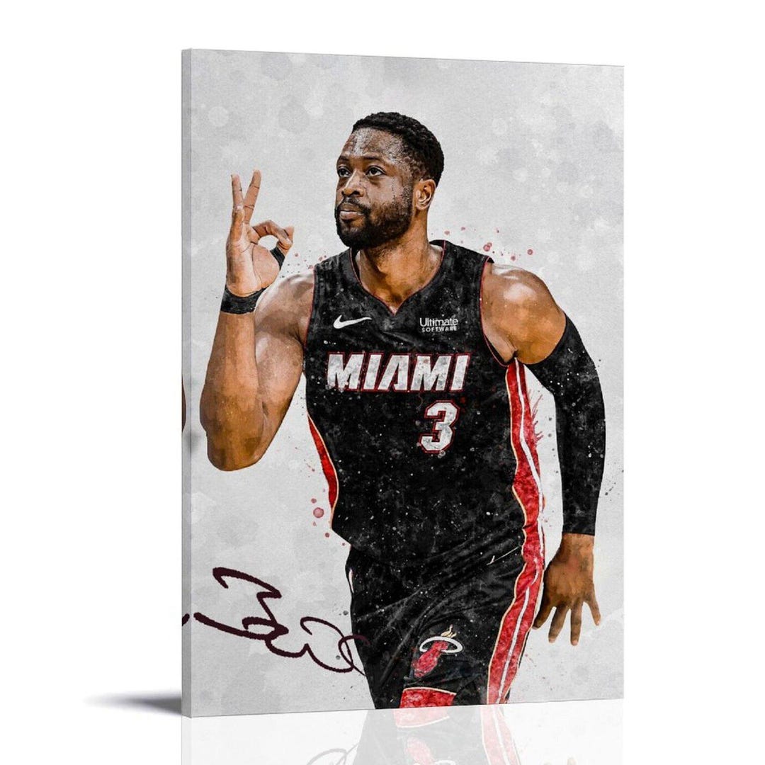 Basketball Star Dwyane Wade Signed Poster Wall Art Picture Painting ...