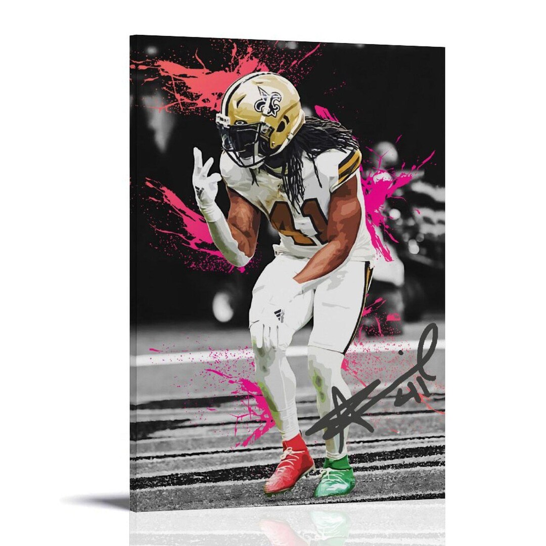American Football Player Alvin Kamara Poster Art Classic Wall Art ...